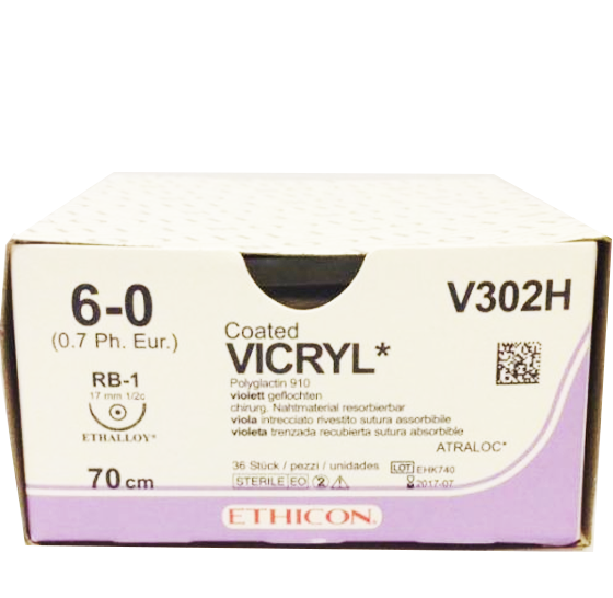 Vicryl usp 6-0 70cm RB-1 violet V302H 36x1 | Medische Vakhandel