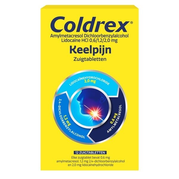Coldrex Keeltablet zuigtablet - zuigtabletten met lidocaïne | Medische ...